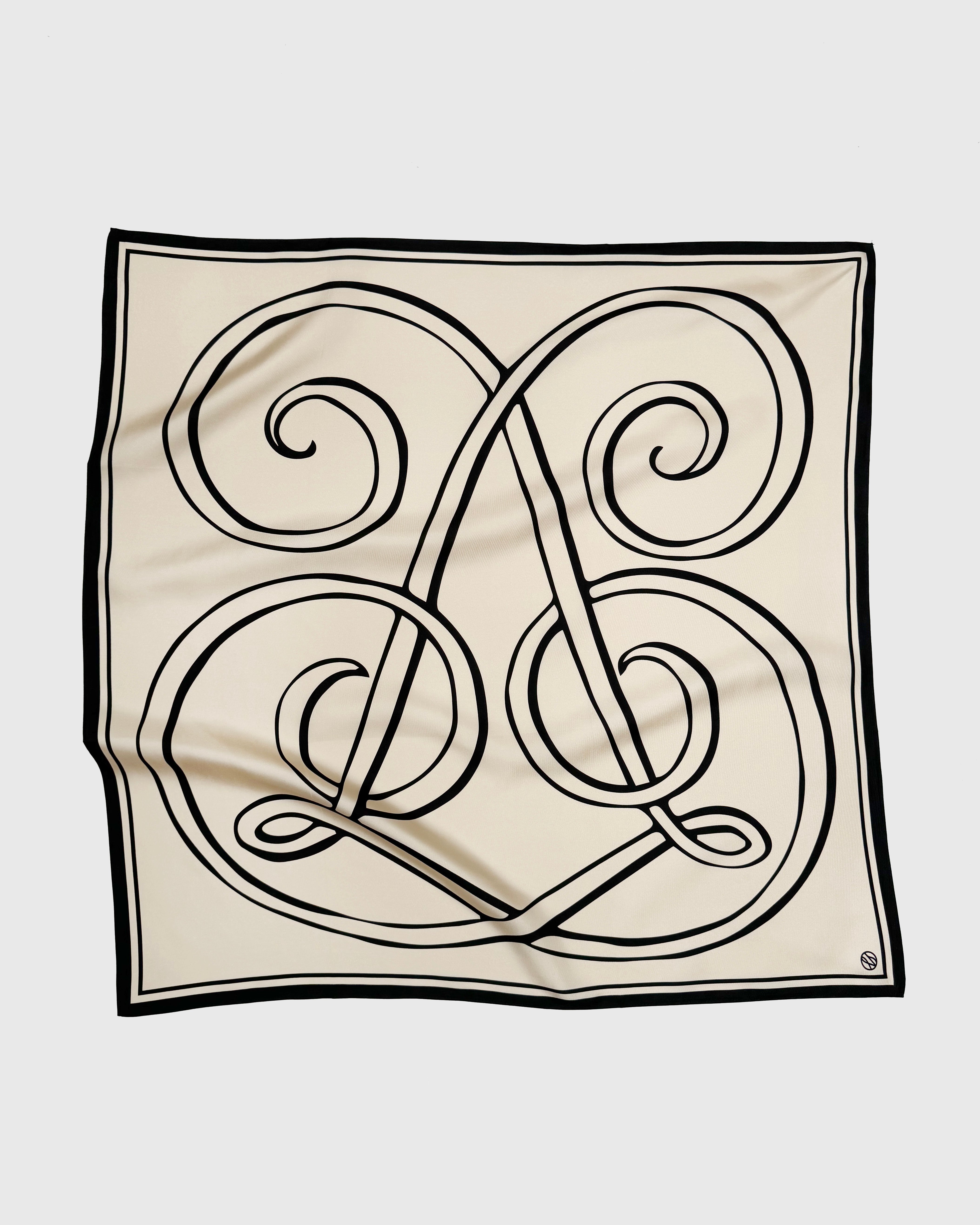MONOGRAM SCARF | SAND | 80 CM – lescarf